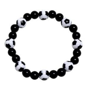 holibanna mens beads bracelet men beaded bracelet football bracelets soccer shape beads wrist chain party favor for boy men plastic beaded wrist jewelry stocking stuffer treats