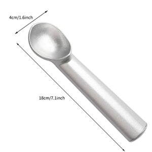 Ice Cream Scoop, 7 inches Nonstick Anti-Freeze Ice Cream Scooper Professional Watermelon Fruit Scooper Icecream Scoop Spoon Kitchen Tool Aluminum Design for Gelato, Cookie Dough, Sorbet(Silver)