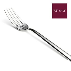 Stainless Steel Engraved Fork Gifts for Men Women Friends - Funny Plant Eater Dinner Fork Vegetarian Foodie Gift for Birthday Christmas Thanksgiving Day Vegan Healthy Living