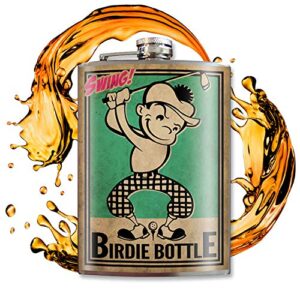 birdie bottle golf – flasks for liquor for men – groomsmen gifts – flask for women – 8oz stainless steel flask – liquor flask for men – vintage flasks for liquor – trixie and milo