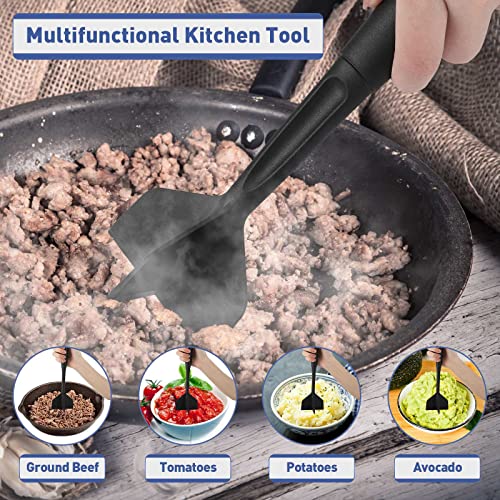 Meat Chopper, Hamburger Chopper, Premium Heat Nylon Resistant Meat Masher, Ground Beef Smasher, Meat Chopper for Ground Beef, Turkey, Meat, Potato Masher Kitchen Gadgets & Utensil