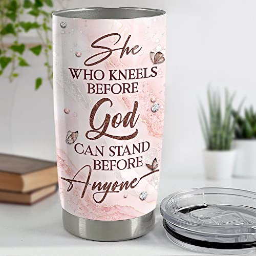 SANDJEST Personalized Black Queen Tumbler Faith Black Women Bible 20oz 30oz Tumblers with Lid Gift for African American Afro Black Girl Encouragement Birthday Women Day