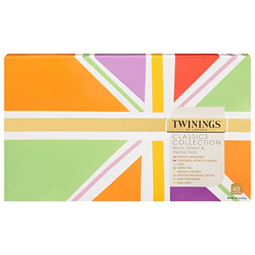 Twinings Tea Classics Collection, Variety Gift Box Sampler, 48 Tea Bags (Pack of 1)