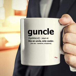 Sarcasm Mug Hilarious Coffee Cup - Friend Birthday Mugs Rainbow Guncle Uncle Definition Wo for Men Father's Day Brother | Sarcasm Gift Men Women