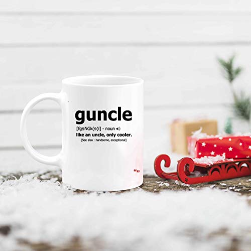 Sarcasm Mug Hilarious Coffee Cup - Friend Birthday Mugs Rainbow Guncle Uncle Definition Wo for Men Father's Day Brother | Sarcasm Gift Men Women