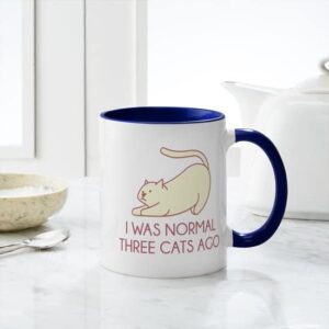 CafePress I Was Normal Three Cats Ago Mug Ceramic Coffee Mug, Tea Cup 11 oz