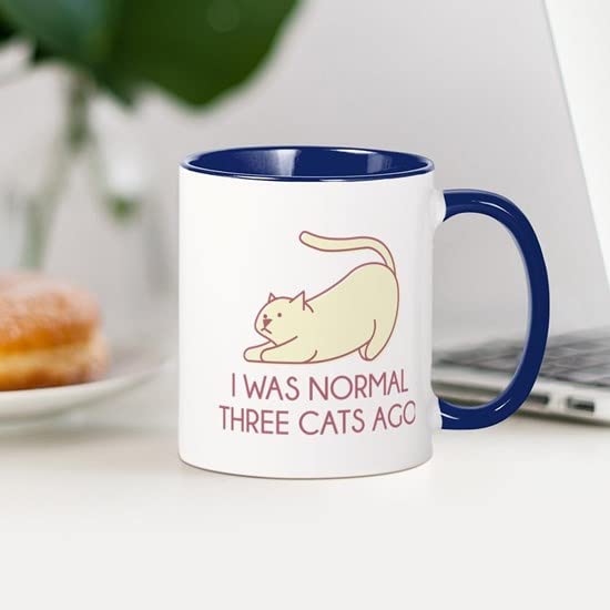 CafePress I Was Normal Three Cats Ago Mug Ceramic Coffee Mug, Tea Cup 11 oz