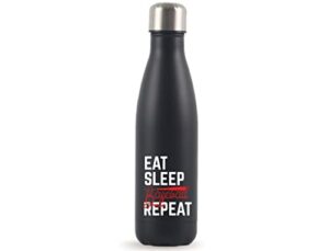 onebttl baseball gifts for boys, eat sleep baseball repeat, stainless steel 17oz water bottle, black