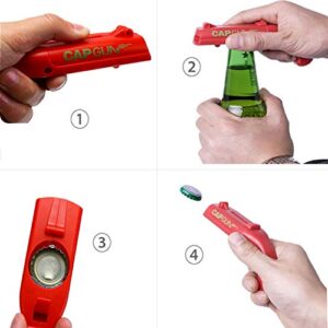 Beer-Cap-Gun,Funny Launcher Shooter Bottle Opener for Creative Drinking Game,Family Party,Bar Drinking,Outdoor Barbecue,Plastic (Black&Red)