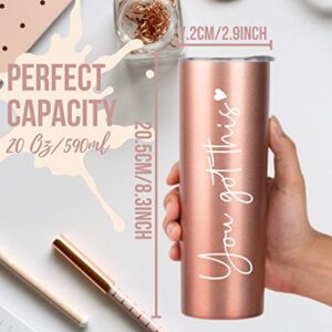 Onebttl Inspirational Gifts for Women, Motivational Encouragement Job Promotion Congratulations Gifts for Women, Friends, New Mom, Coworkers, Besties, Mom-to-be, Skinny Tumbler 20 Oz - Rose Gold