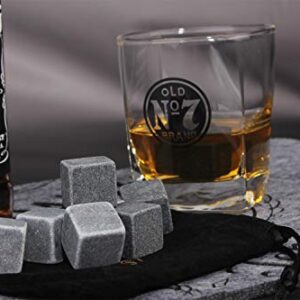 Whiskey Stones Gift Set Pack of 9 Whiskey Rocks in Engraved Wooden Gift Box, for Dad/Whisky/Bourbon Drinker, Men/Women Birthday Present, Barleo Malt°