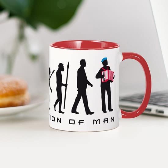 CafePress Evolution Of Man Accordion Player Mugs Ceramic Coffee Mug, Tea Cup 11 oz