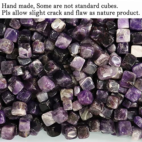 Amethyst Whiskey Stones Chilling Crystal Ice Cubes for Drinks Whiskey Rocks 0.8" Wine Cubes Gifts for Women Set of 6