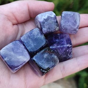 Amethyst Whiskey Stones Chilling Crystal Ice Cubes for Drinks Whiskey Rocks 0.8" Wine Cubes Gifts for Women Set of 6