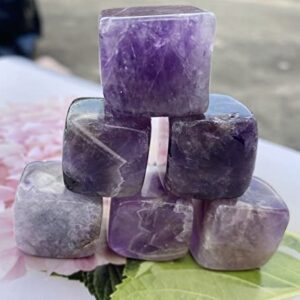 Amethyst Whiskey Stones Chilling Crystal Ice Cubes for Drinks Whiskey Rocks 0.8" Wine Cubes Gifts for Women Set of 6