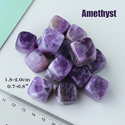 Amethyst Whiskey Stones Chilling Crystal Ice Cubes for Drinks Whiskey Rocks 0.8" Wine Cubes Gifts for Women Set of 6