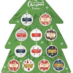 Christmas Cocoa Gift 12 Single Serve Keurig Compatible K CUPS Hot Chocolate Pods Advent Calendar For Adults or Kids Assortment- Holiday Cocoa Gift Box Set - Best Xmas Present Idea/Stocking Stuffer (Hot Chocolate)