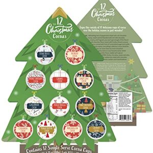 Christmas Cocoa Gift 12 Single Serve Keurig Compatible K CUPS Hot Chocolate Pods Advent Calendar For Adults or Kids Assortment- Holiday Cocoa Gift Box Set - Best Xmas Present Idea/Stocking Stuffer (Hot Chocolate)