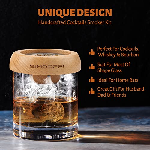 Cocktail Smoker Kit, Old Fashioned Smoker Kit for Bourbon Whiskey Drink, with 4 Different Flavor Wood Smoker Chips, Vodka/Gin/Tequila/Rum Liquor Smoker kit Gifts for Men