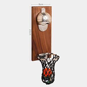 Wall-mounted magnetic bottle opener, wooden, Bottle cap catcher，Ideal Gift for Men and Beer Lovers