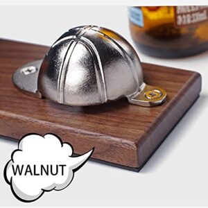 Wall-mounted magnetic bottle opener, wooden, Bottle cap catcher，Ideal Gift for Men and Beer Lovers