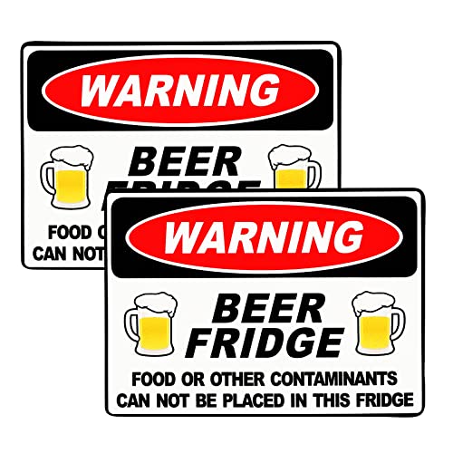 2 Pieces Warning Beer Fridge Magnet 5 x 7 Inch Beer Stickers Magnet Stickers Funny Magnets for Fridge Stickers Food or Other Contaminants Can Not Be Placed in This Fridge Brewery Decals for Men Car