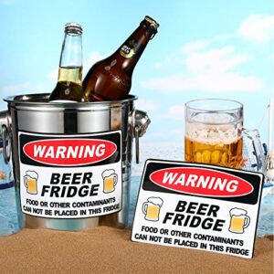 2 Pieces Warning Beer Fridge Magnet 5 x 7 Inch Beer Stickers Magnet Stickers Funny Magnets for Fridge Stickers Food or Other Contaminants Can Not Be Placed in This Fridge Brewery Decals for Men Car