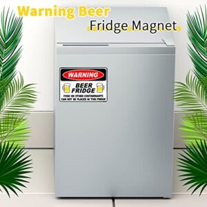 2 Pieces Warning Beer Fridge Magnet 5 x 7 Inch Beer Stickers Magnet Stickers Funny Magnets for Fridge Stickers Food or Other Contaminants Can Not Be Placed in This Fridge Brewery Decals for Men Car