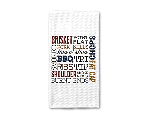 BBQ King Grilling Towel | Waffle Weave Dish Towel | Kitchen Towel | Men Grilling Gift | For Him Gift | Dish Towel | Barbecue Gift | Mens Kitchen Gift