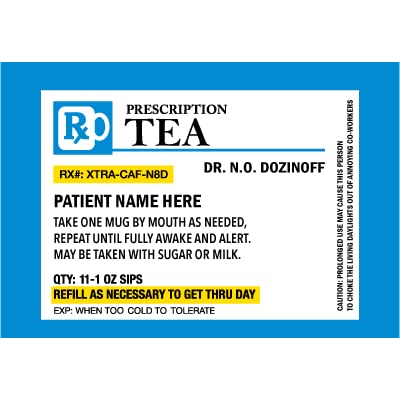 Personalized Prescription Tea Mug - Personalize it with a Custom Name, Great for Birthdays, Holidays, Office Gift, Stocking Stuffers, Gag Gift for Doctors, Nurses, Pharmacists