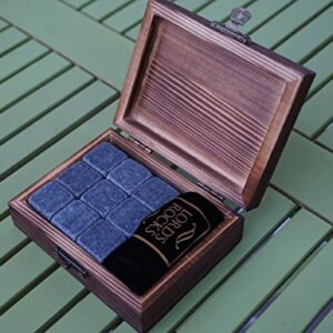 Whiskey Stones – 9 Whiskey Rocks Whiskey Gifts for Men for Scotch, Whiskey, Bourbon, Tequila, Vodka, Rum, Wine