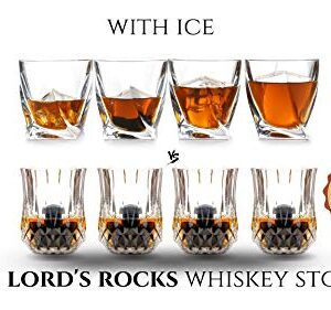 Whiskey Stones – 9 Whiskey Rocks Whiskey Gifts for Men for Scotch, Whiskey, Bourbon, Tequila, Vodka, Rum, Wine