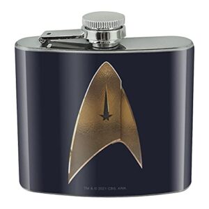 star trek discovery delta shield stainless steel 5oz hip drink kidney flask