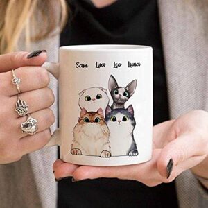 DOPTIKA Thanks For Feeding Me And Scooping Up My Poo - Gift for Dad, Funny Personalized Cat Mug Father's Day Cat Dad Cat Lovers Pet Lovers