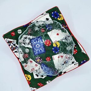 Poker Microwave Cozy Gambling Reversible Microwavable Bowl Holder Las Vegas Playing Cards Soup Buddy Man Cave Gaming Dice Potholder Masculine Handmade Housewarming Hostess Gift Under 10