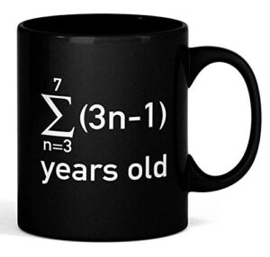 math equation 70th birthday 70 years old 11 oz black mug – unique novelty ceramic coffee cup and present for geek nerd algebra and science lover – perfect christmas and b day gift for men and women