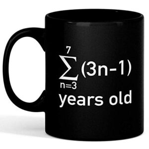 Math Equation 70th Birthday 70 Years Old 11 oz Black Mug - Unique Novelty Ceramic Coffee Cup And Present For Geek Nerd Algebra and Science Lover - Perfect Christmas and B Day Gift For Men and Women