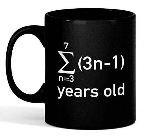 Math Equation 70th Birthday 70 Years Old 11 oz Black Mug - Unique Novelty Ceramic Coffee Cup And Present For Geek Nerd Algebra and Science Lover - Perfect Christmas and B Day Gift For Men and Women