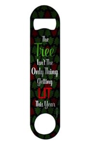 christmas bottle opener – get lit – stainless steel – spooky gift wedding favor stocking stuffer