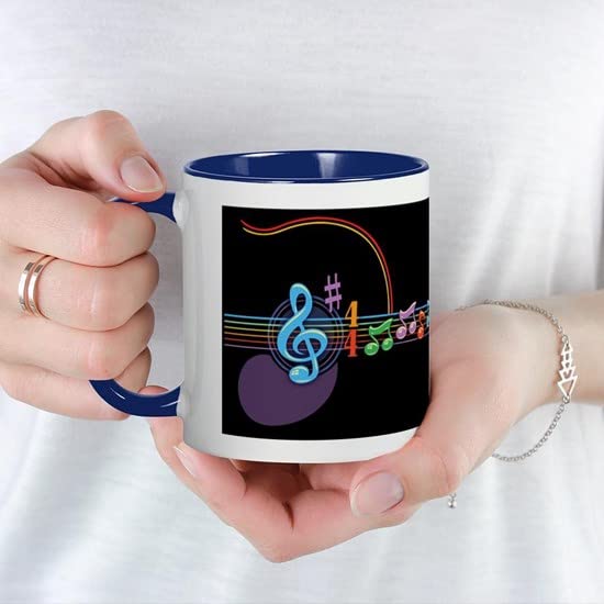 CafePress Neon Guit Notes OV Mug Ceramic Coffee Mug, Tea Cup 11 oz