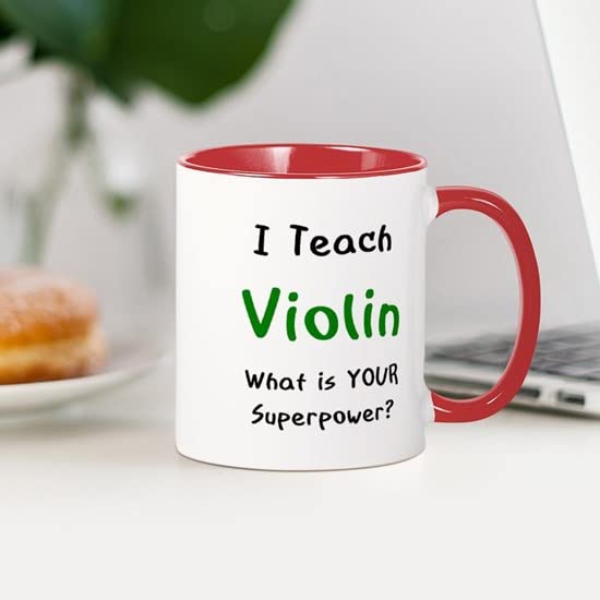 CafePress Teach Violin Mug Mugs Ceramic Coffee Mug, Tea Cup 11 oz