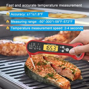 Digital Food Thermometer-Instant Read Meat Thermometer for Cooking for Grilling BBQ,Kitchen Cooking,Baking,with Bottle Opener,IP67 Waterproof,Backlight & Calibration