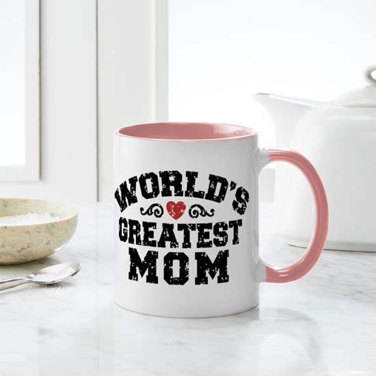 CafePress World's Greatest Mom Mug Ceramic Coffee Mug, Tea Cup 11 oz