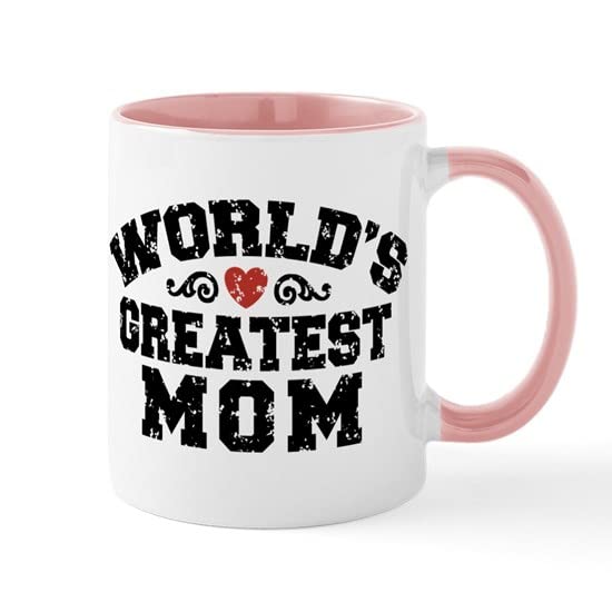 CafePress World's Greatest Mom Mug Ceramic Coffee Mug, Tea Cup 11 oz