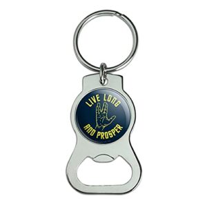 star trek live long and prosper keychain with bottle cap opener