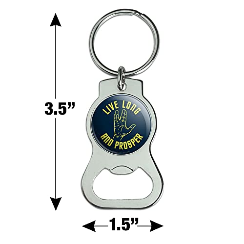 Star Trek Live Long and Prosper Keychain with Bottle Cap Opener