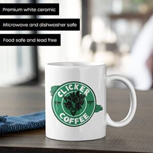 The Last of Us Inspired Mug | Clicker Coffee Cup | Video Game Mug | Gift for Coffee lovers | Cordyceps | Firefly | Gamer Gift | White (15 Ounces)