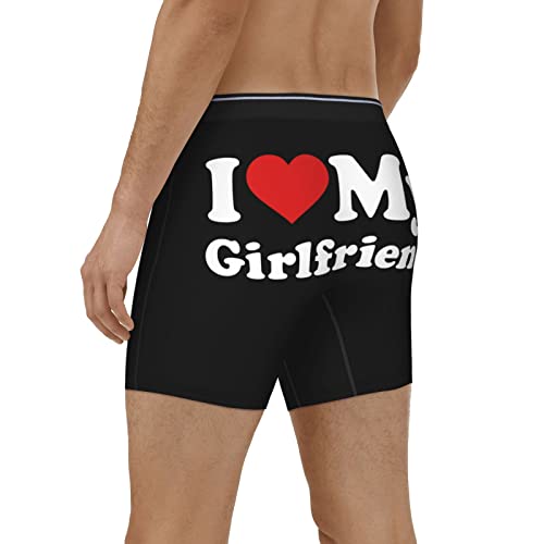 CENTUKE I Love My Girlfriend funny I Heart My Girlfriend Gifts Men's Underwear Soft Boxer Briefs for Men Stretch Trunks Mens Boxers Black