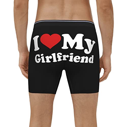 CENTUKE I Love My Girlfriend funny I Heart My Girlfriend Gifts Men's Underwear Soft Boxer Briefs for Men Stretch Trunks Mens Boxers Black