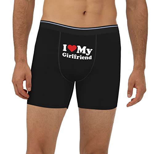 CENTUKE I Love My Girlfriend funny I Heart My Girlfriend Gifts Men's Underwear Soft Boxer Briefs for Men Stretch Trunks Mens Boxers Black